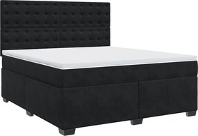 Box spring postel s matrací černá 180x200 cm samet 3293292
