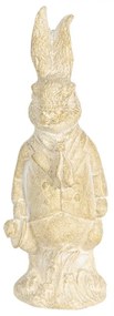 Velikonoční dekorace králíka v krémovo-žlutém provedení Métallique – 4x4x11 cm