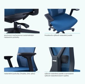 Kancelářská ergonomická židle Office More NYON – více barev Červená