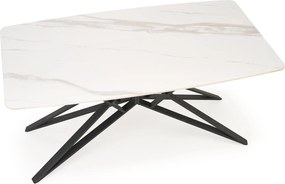 Rozkládací jídelní stůl Alfredo 160/240 cm bílý mramor/černý