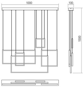 Redo 01-2316 - LED Stmívatelný lustr na lanku PLANA LED/80W/230V bílá