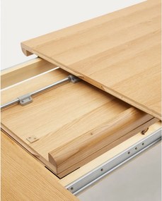 Rozkládací jídelní stůl s deskou v dubovém dekoru v přírodní barvě 100x200 cm Jondal – Kave Home