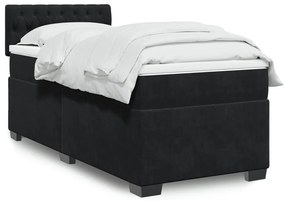 Box spring postel s matrací černá 90x190 cm samet 3288494
