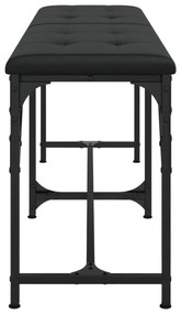 Jídelní lavice černá 124 x 32 x 45 cm ocel a umělá kůže