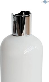 Dávkovač na mýdlo 300 ml bílý s černo-stříbrným DISC TOP BELA