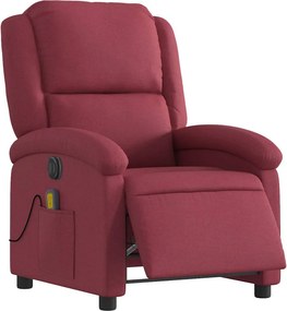 Elektrické masážní polohovací křeslo vínové textil 3204155
