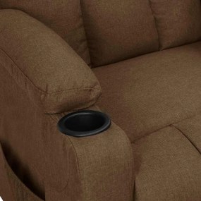 Polohovací křeslo hnědé textil 339086