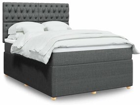 Box spring postel s matrací tmavě šedá 160x200 cm textil 3294415