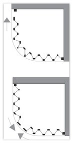 FORTE Sprchová zástěna FLEX - LUNA NEW Rozměr A - 100 cm, Rozměr B - 100 cm, Rozměr C - 185 cm, Typ otvírání -   Zavírání do středu OLBBXF146001