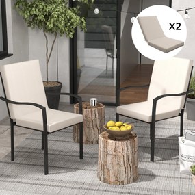 Outsunny Sada 2 venkovních polštářů na židli s opěrkou a 8cm výplní, rozměr 112D x 51Š cm, Béžová | Aosom