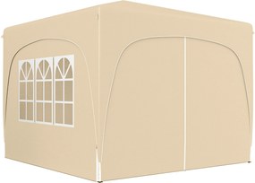 Outsunny Pavilon 3x3m, Voděodolný Stabilní Zimní Skládací Pavilon, UV Ochrana 50+, Skládací Party Stan se 4 Bočními Panely a Taškou pro Camping do Zah