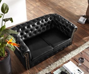 Askont Chesterfield Bis: Pohovka 2M antique black s puncy