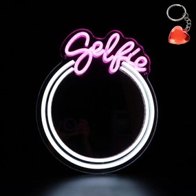 Zrcadlo s Led neonem pro selfie růžové Selfie Led FM-MT07 Zuma Line Dárek