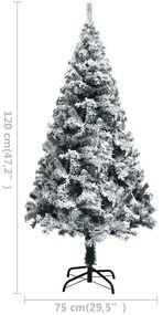 vidaXL Umělý vánoční stromek s LED a sadou koulí zelený 120 cm