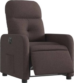 Elektrické polohovací křeslo tmavě hnědé textil 3206782