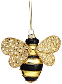 Skleněná ručně vyrobená vánoční ozdoba 7 cm Bee – Sass &amp; Belle