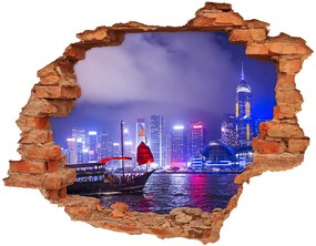 Wallmuralia Nálepka fototapeta 3D výhled Hong kong noc 90x70 cm
