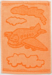 Dětský ručník BEBÉ letadlo oranžový 30x50 cm