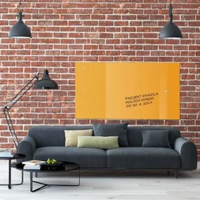 Žlutá neapolská firemní skleněná magnetická tabule Smatab® - 80 × 120 cm