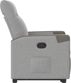 Zvedací polohovací křeslo obláčkově šedé textil 3324089