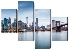Vícedílný obraz Panoramatický Výhled Na Město New York Nedostatek Nedostatek Plátno Canvas 80x50