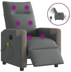 Elektrické masážní polohovací křeslo tmavě šedé textil 3324086