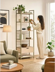 Zelená ocelová knihovna 60x179,5x40 cm Amara – Marckeric