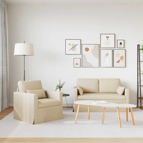 Set pohovek 2 ks Krémová textil 3407498