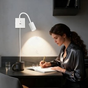 Immax 08296L - Nástěnná lampa s USB PUNTO 1xGU10/9W/230V bílá