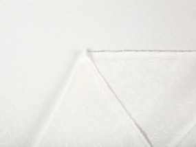 Teflonová látka na ubrusy TF-010 Ornamenty - smetanová - šířka 160 cm