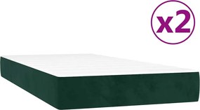 Box spring postel s matrací tmavě zelená 200x200 cm samet 3144702