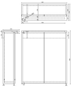 Aqualine Aqualine, KAWA STRIP Galerka s LED osvětlením 60x70x22cm, bílá, WGL60S