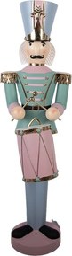 Kovová dekorace Louskáček Nutcracker s bubínkem - 37*40*129 cm