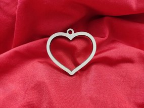 Vánoční ozdoba srdce Vilma 7x7,5 cm Růžová třpytivá