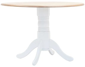 Jídelní stůl bílo-hnědý 106 cm masivní kaučukovník,  247354 HangarStore.cz