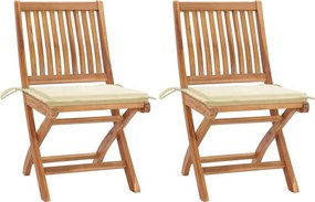 vidaXL Zahradní židle 2 ks podušky masivní teakové dřevo [3062435] Barva: antracitová