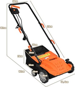 Costway Elektrický vertikutátor provzdušňovač trávníku 1500 W 2-in