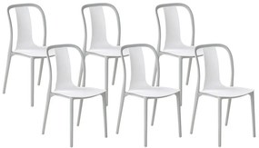 Sada 6 zahradních židlí bílo šedá SPEZIA  Beliani