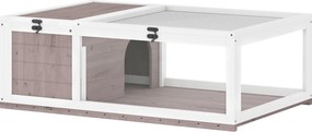 PawHut Dřevěný dům pro želvy, želví výběh s hlavními domky a otevíracím vrchním krytem 91x60,5x32 cm, hnědý