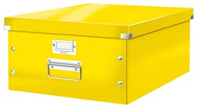 Žlutý kartonový úložný box s víkem 37x48x20 cm Click&amp;Store – Leitz