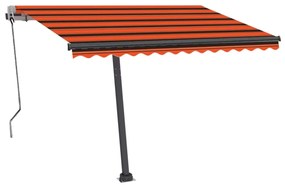 vidaXL Volně stojící automatická markýza 300 x 250 cm oranžová/hnědá