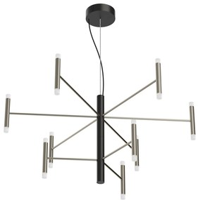 Linea Light 9751 Perla_P9, černý moderní lustr, 40W LED 3000K DALI, 87x100cm