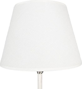 Stříbrná stolní lampa s bílým stínidlem - Ø 18*44 cm E27/max 1*60W