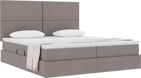 Postel s úložným prostorem s čelo Taupe 180 x 200 cm Textil 3372188
