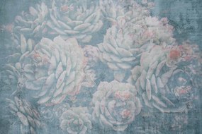 DIMEX | Samolepicí vliesová fototapeta na zeď Abstrakt aloe MA-5-0349 | 375 x 250 cm | zelená, modrá, růžová