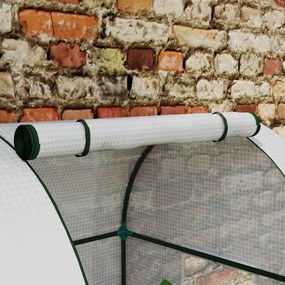 Zahradní skleník Outsunny 1,8 m² pro rajčata, rozměry 1,85D x 0,9Š x 1,5V m, 2 posuvné zipové dveře, 4 rolovací okna, ocel, PE, vysoká hustota 135 g/…