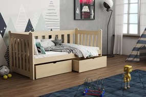 Dětská postel s úložným prostorem Atreus, Olše,  80x180 cm