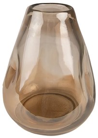 Hnědá ručně foukaná skleněná váza - Ø 13*16 cm