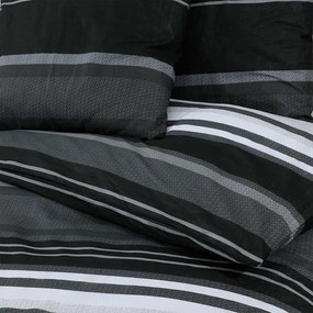 Sada ložního prádla černá a bílá 200 x 200 cm bavlna 136501