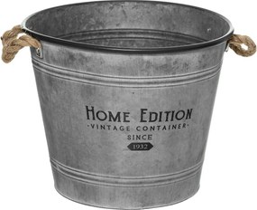 Zinkový květináč, vintage kbelík, Ø 38 cm